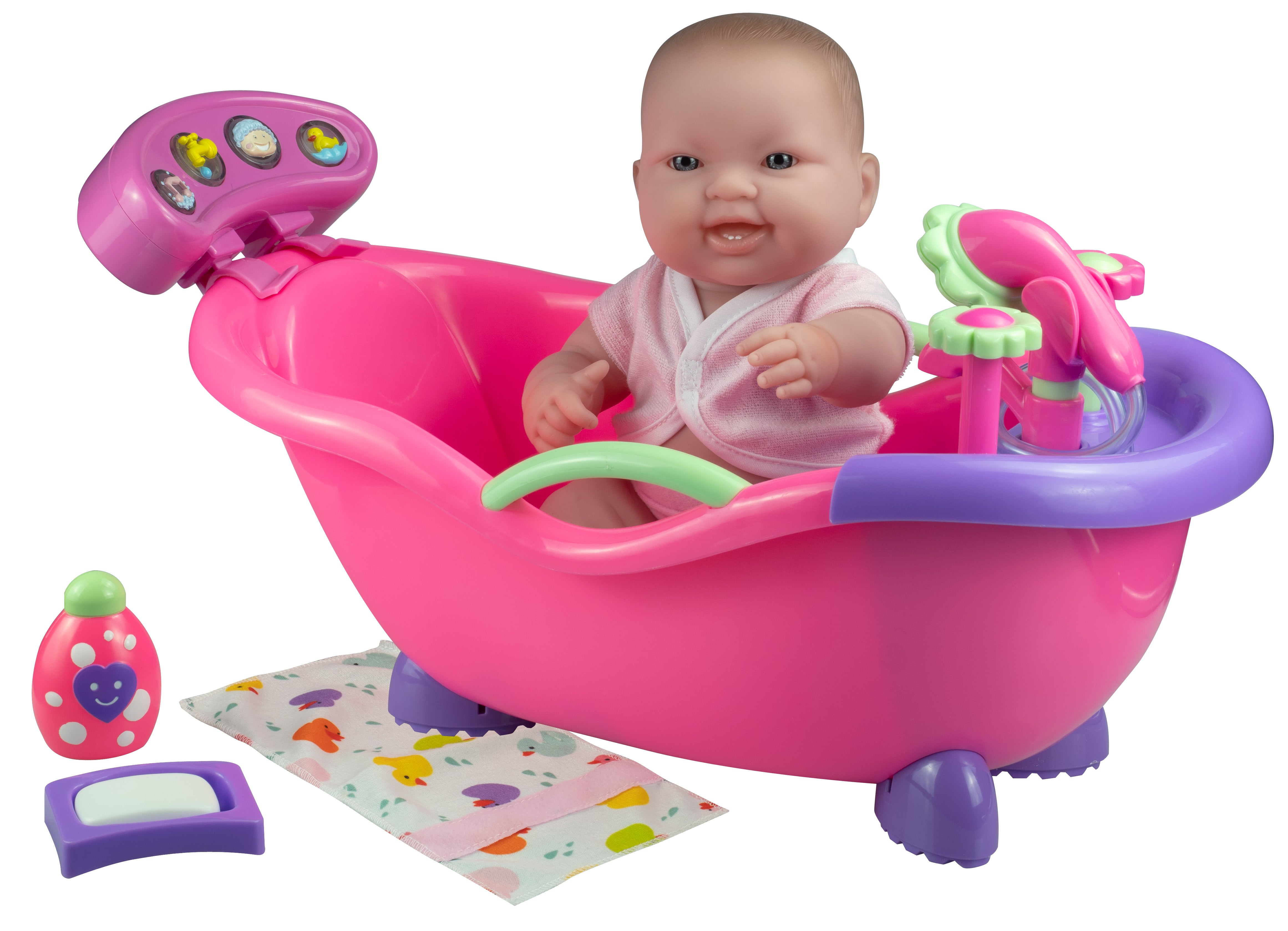 Doll Bath Time Fun Sounds Set | Baby Doll Gift Set with Pink Doll ...